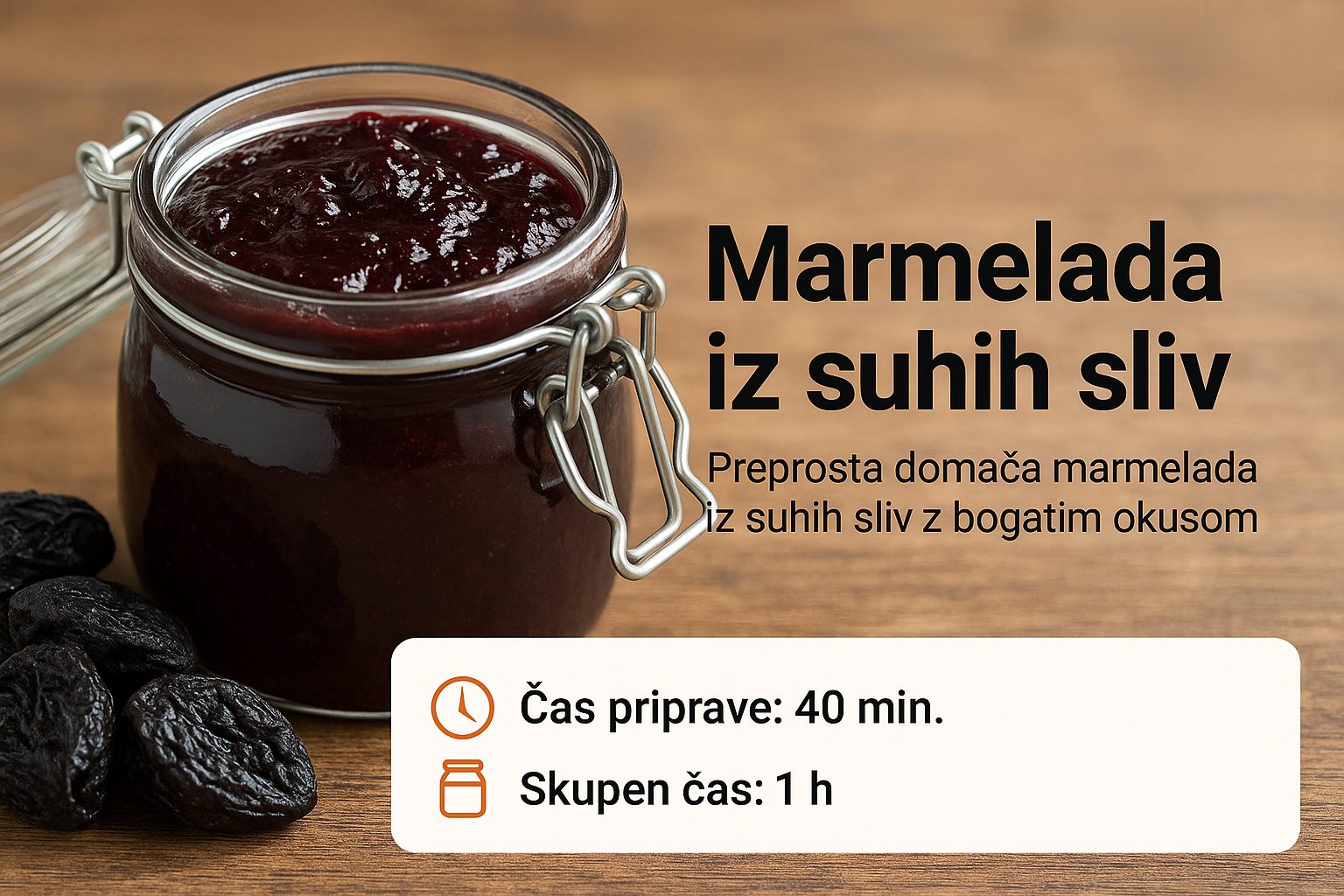 🍯 Domača marmelada iz suhih sliv – bogat okus za vse letne čase